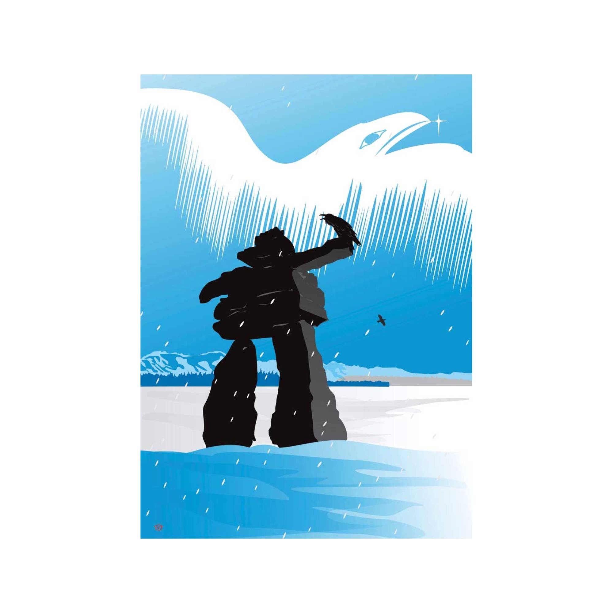 Inukshuk Winter By Mark Preston, Indigenous Art Print, First Nations ...