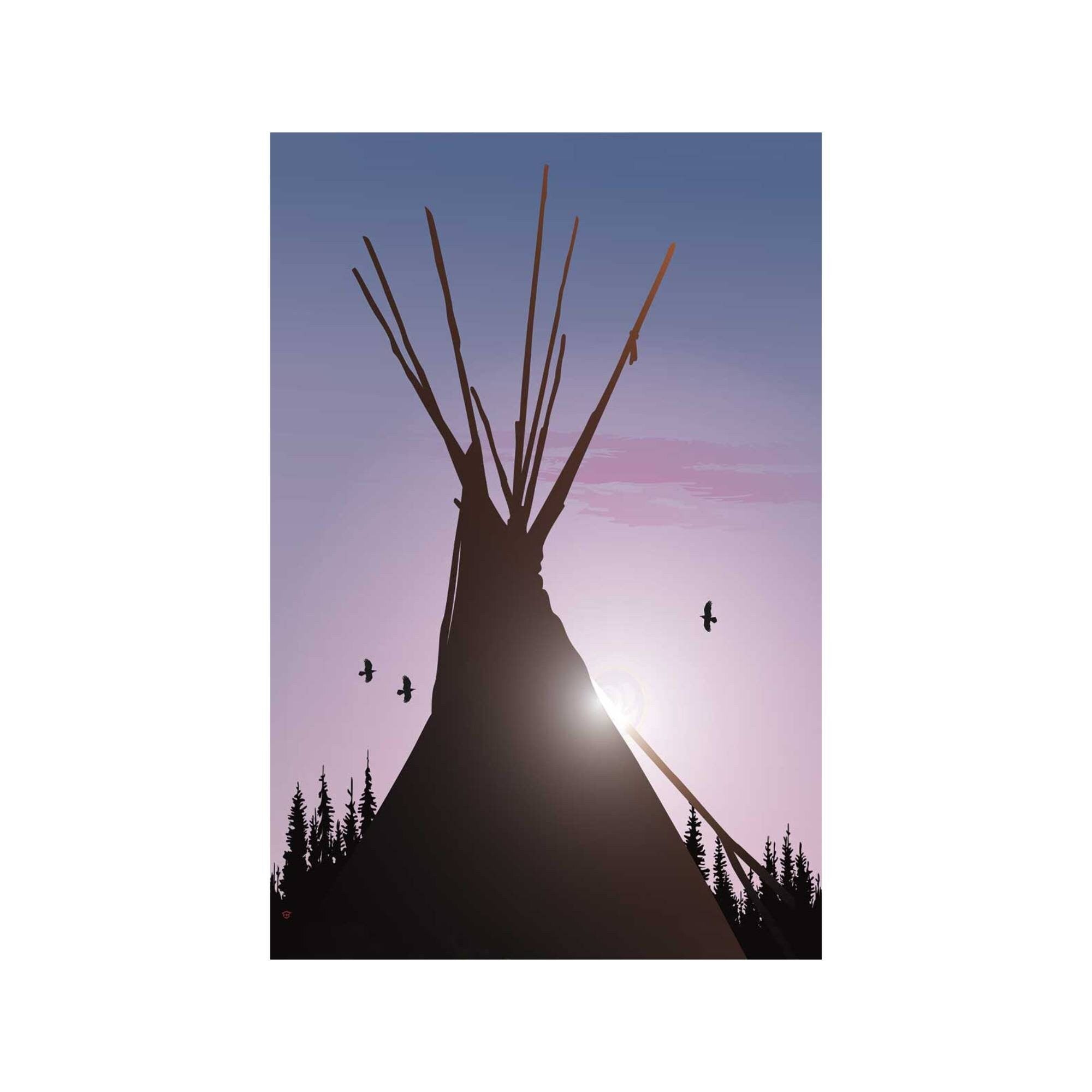 Tee Pee By Mark Preston, Indigenous Art Print, First Nations, Native A ...