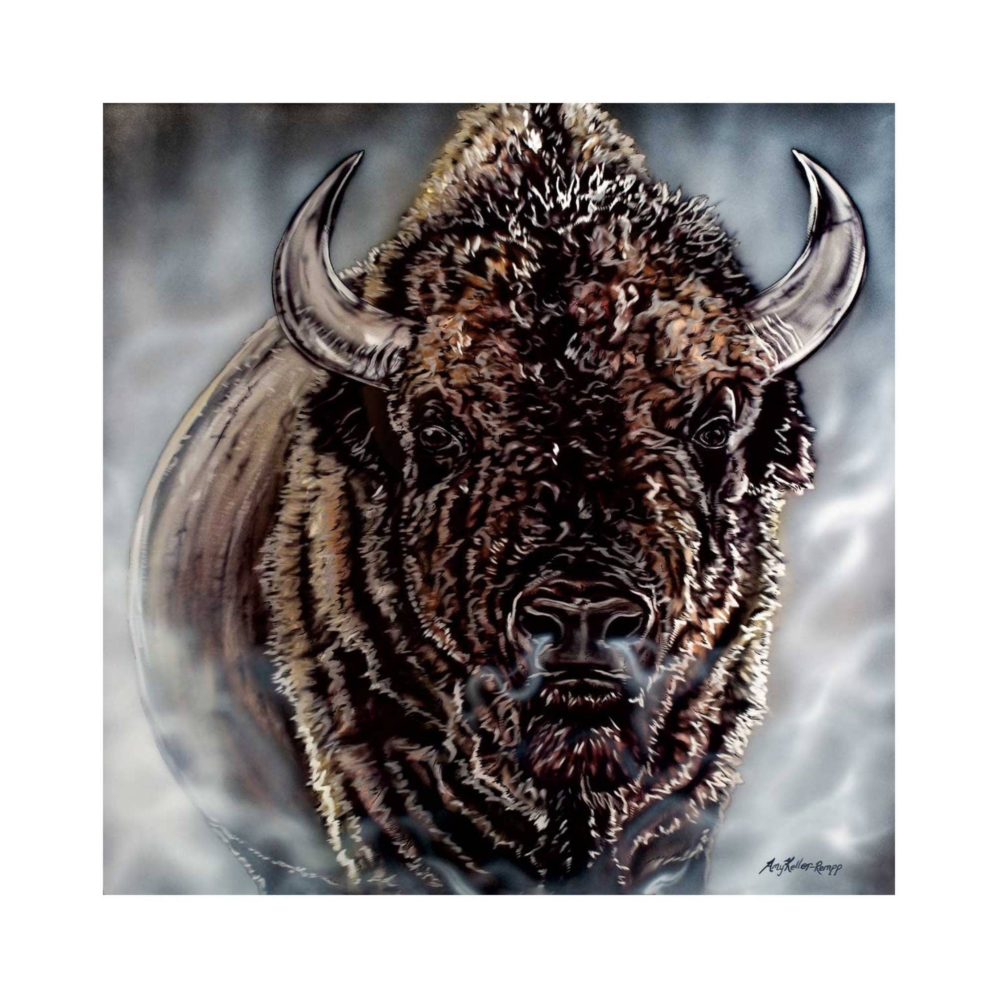 Out of the Mist By Amy Keller-Rempp, Bison Art, Indigenous Art Print ...