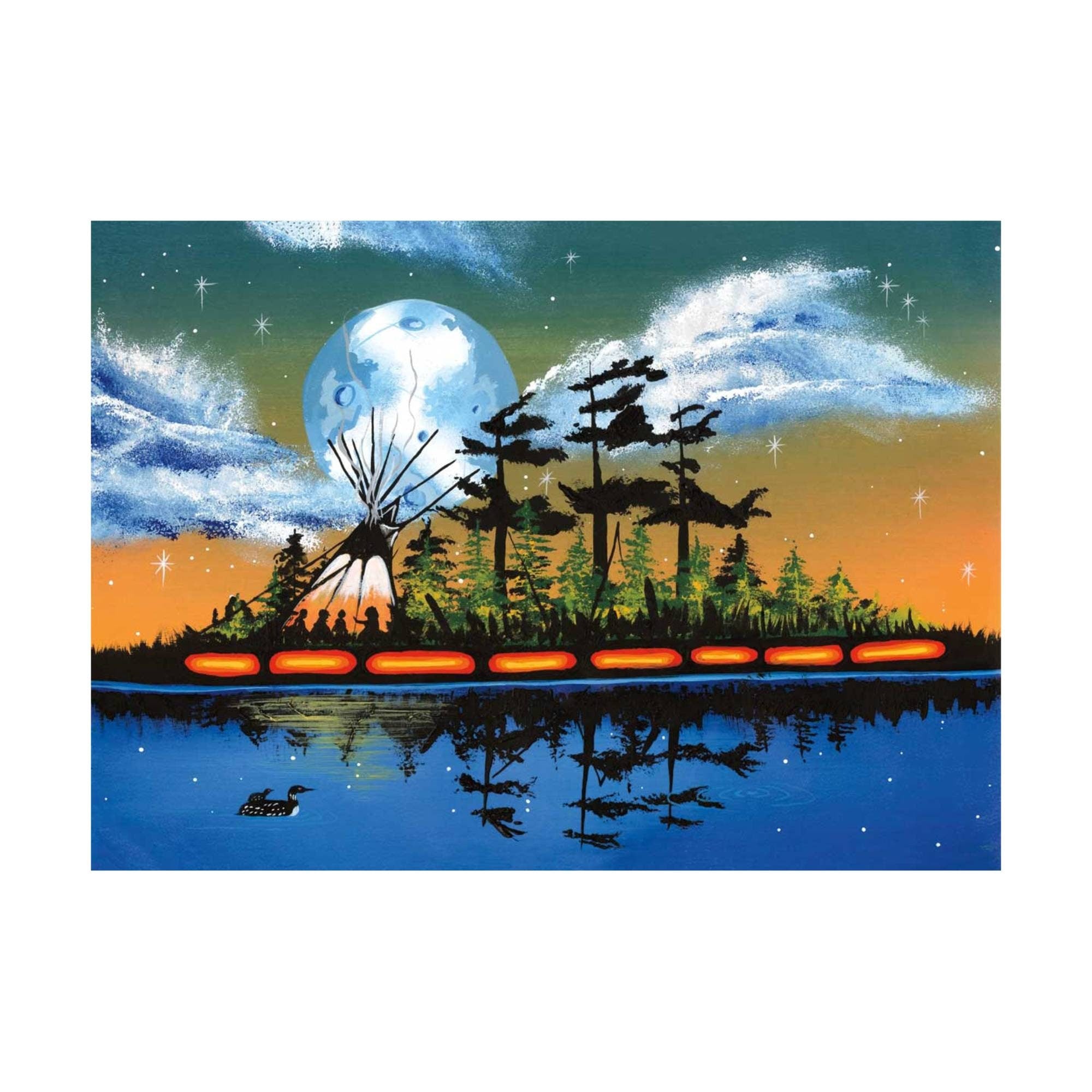 Teachings By William Monague, Indigenous Art Print, First Nations, Oji ...