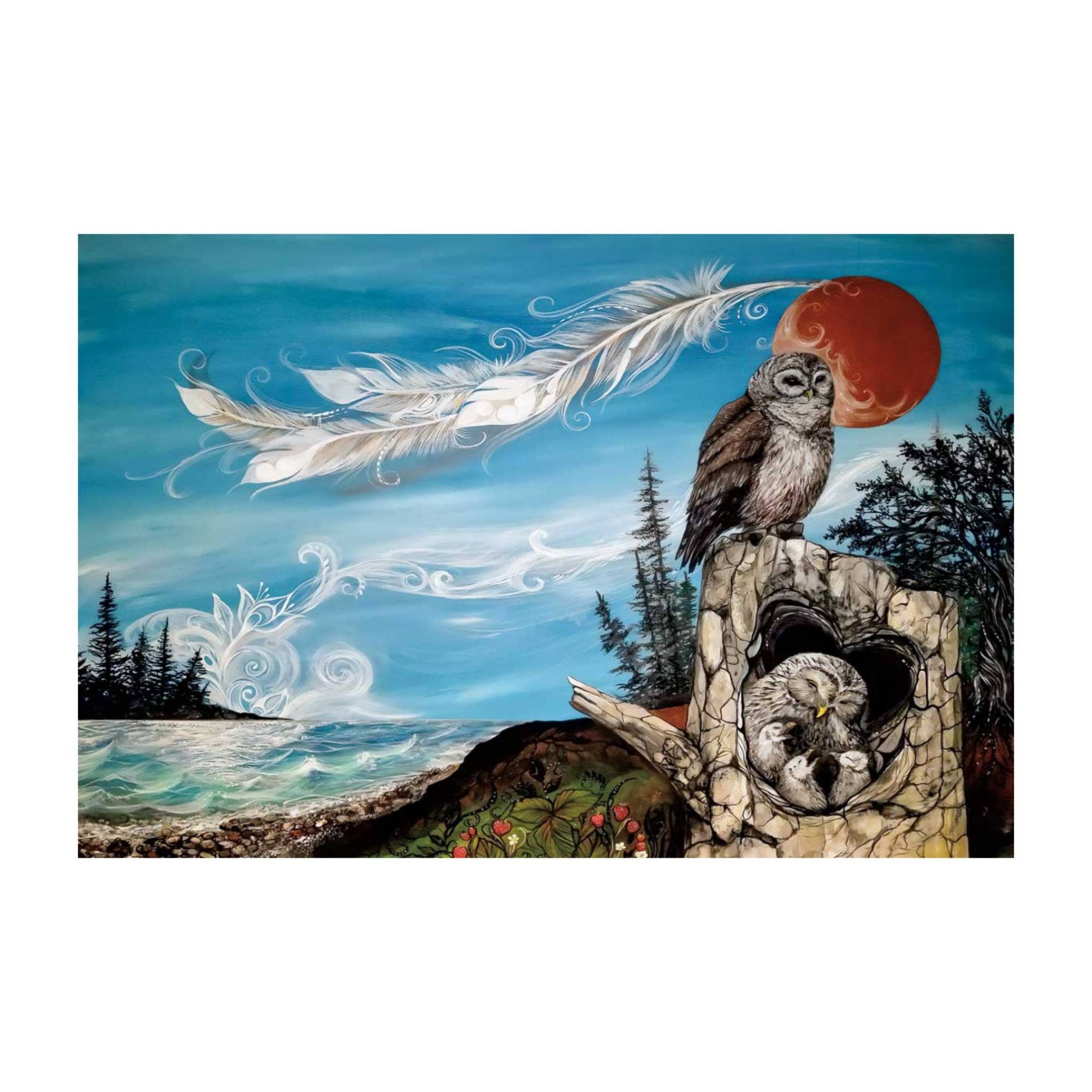 Owl Family by Karen Erickson, Indigenous Art Print, First Nations, Nat ...